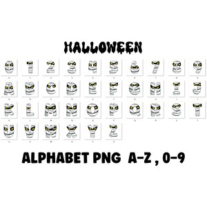 Halloween Letters & Numbers Clipart: Pumpkin, Mummy, Frankenstein ...