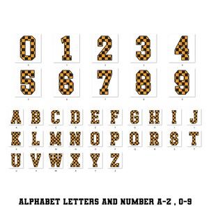 Checkered Alphabet & Numbers PNG: Racing Design (instant Download) - Etsy