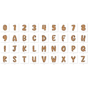 Safari Animal Print Alphabet & Numbers: Zoo Doodle Letters (digital ...