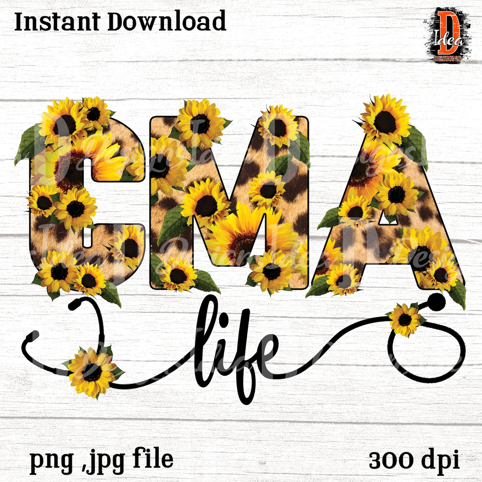 CMA Life Leopard Sunflower Sublimation Design Digital Png - Etsy