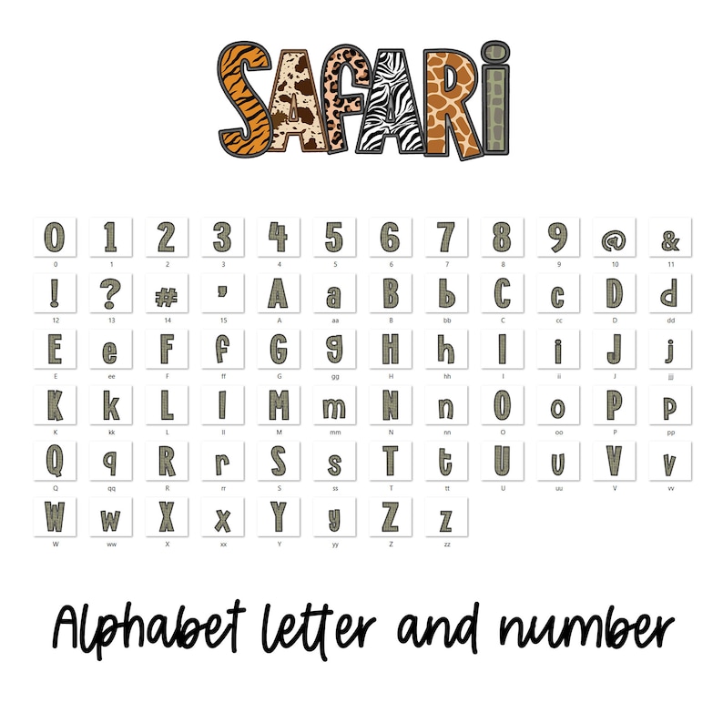 Safari Animal Print Alphabet Letters: Zoo PNG (digital Download) - Etsy