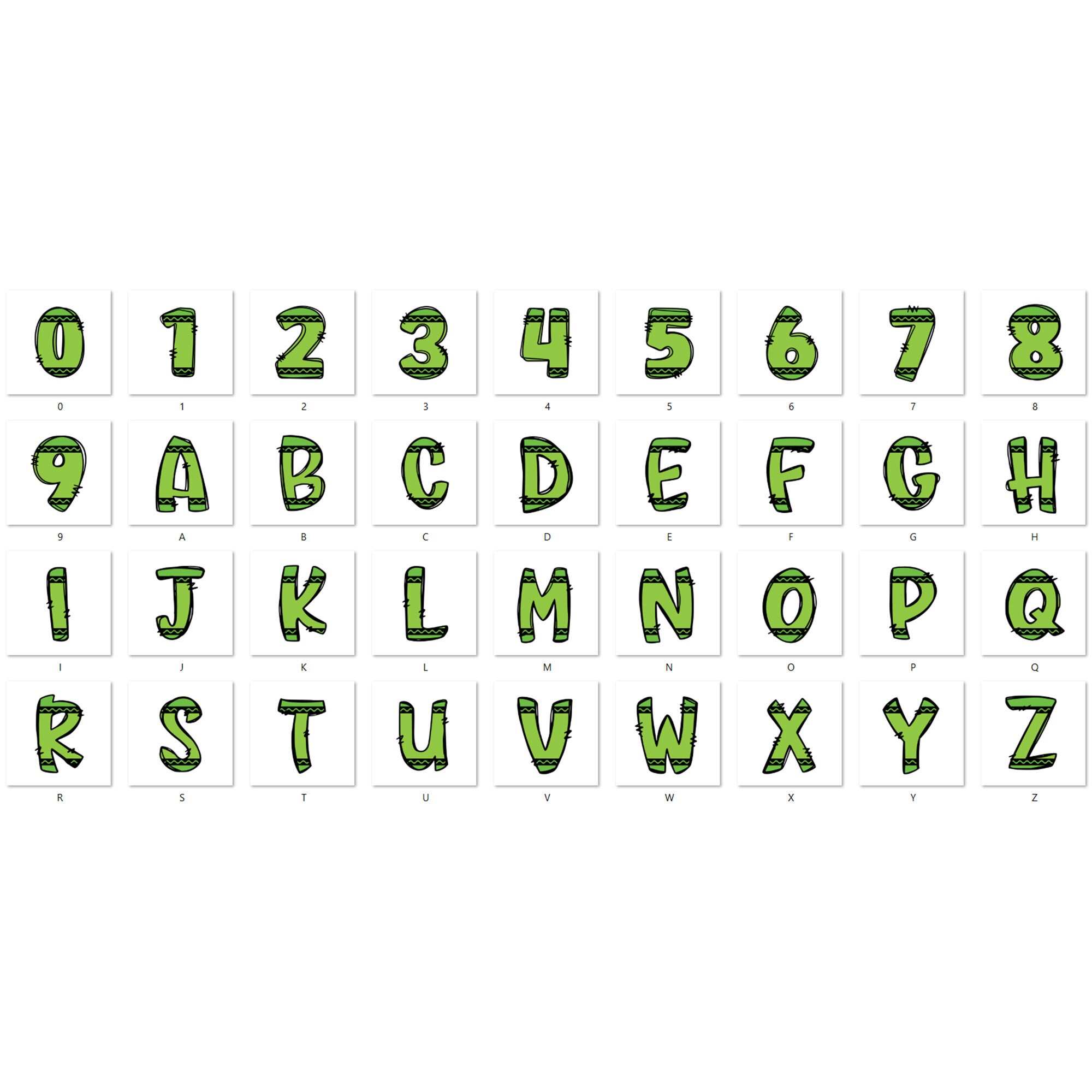 Crayon Doodle Letters & Numbers PNG Clipart (digital Download) - Etsy
