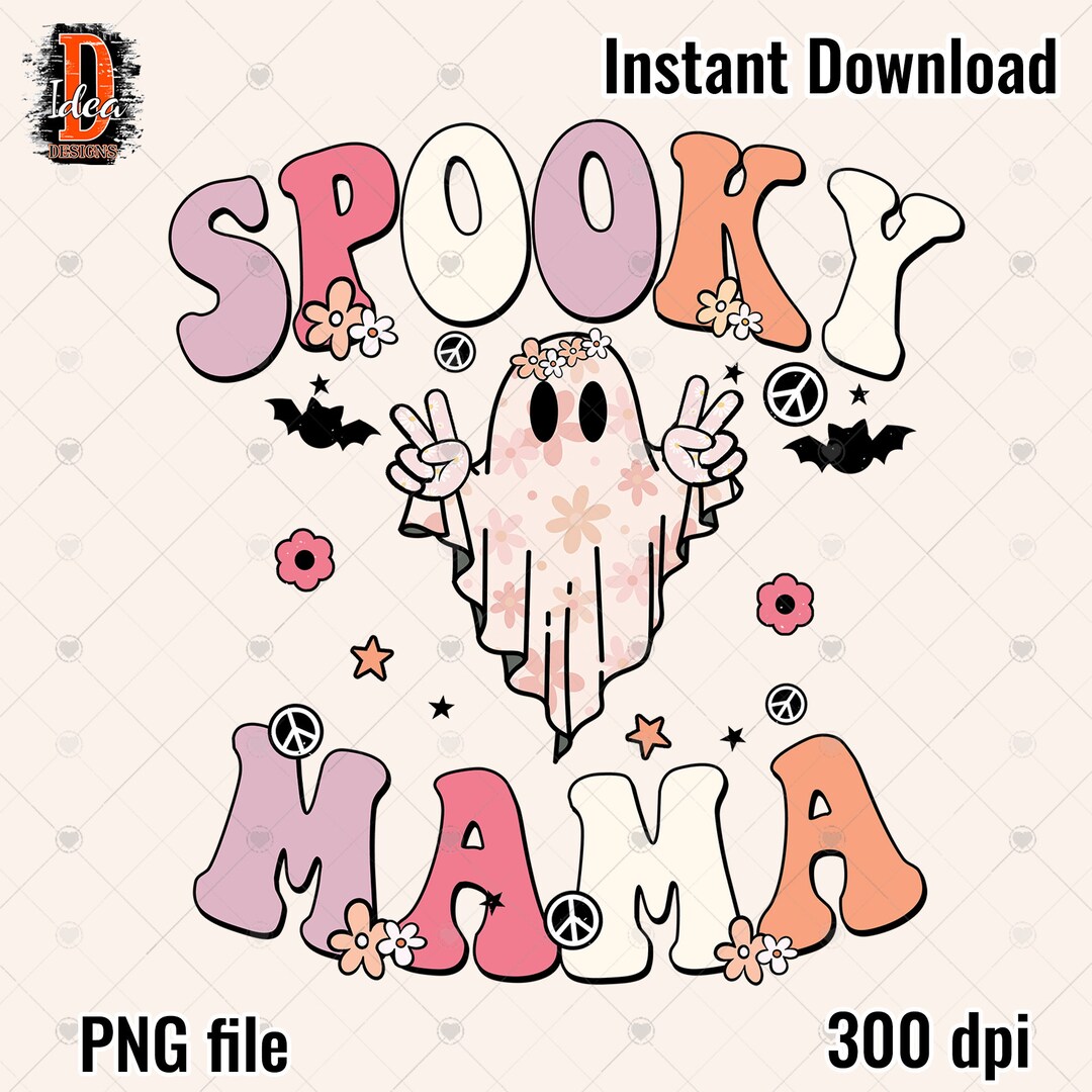 Spooky Mama Ghost PNG: Retro Halloween Design (digital Download) - Etsy