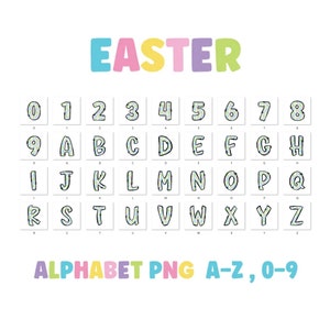 Easter Alphabet Doodle Letters PNG Bundle ,bunny , Easter Eggs Clipart ...