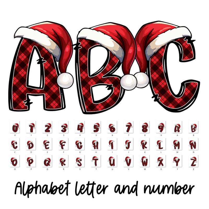 Letters With Santa Hats - Etsy