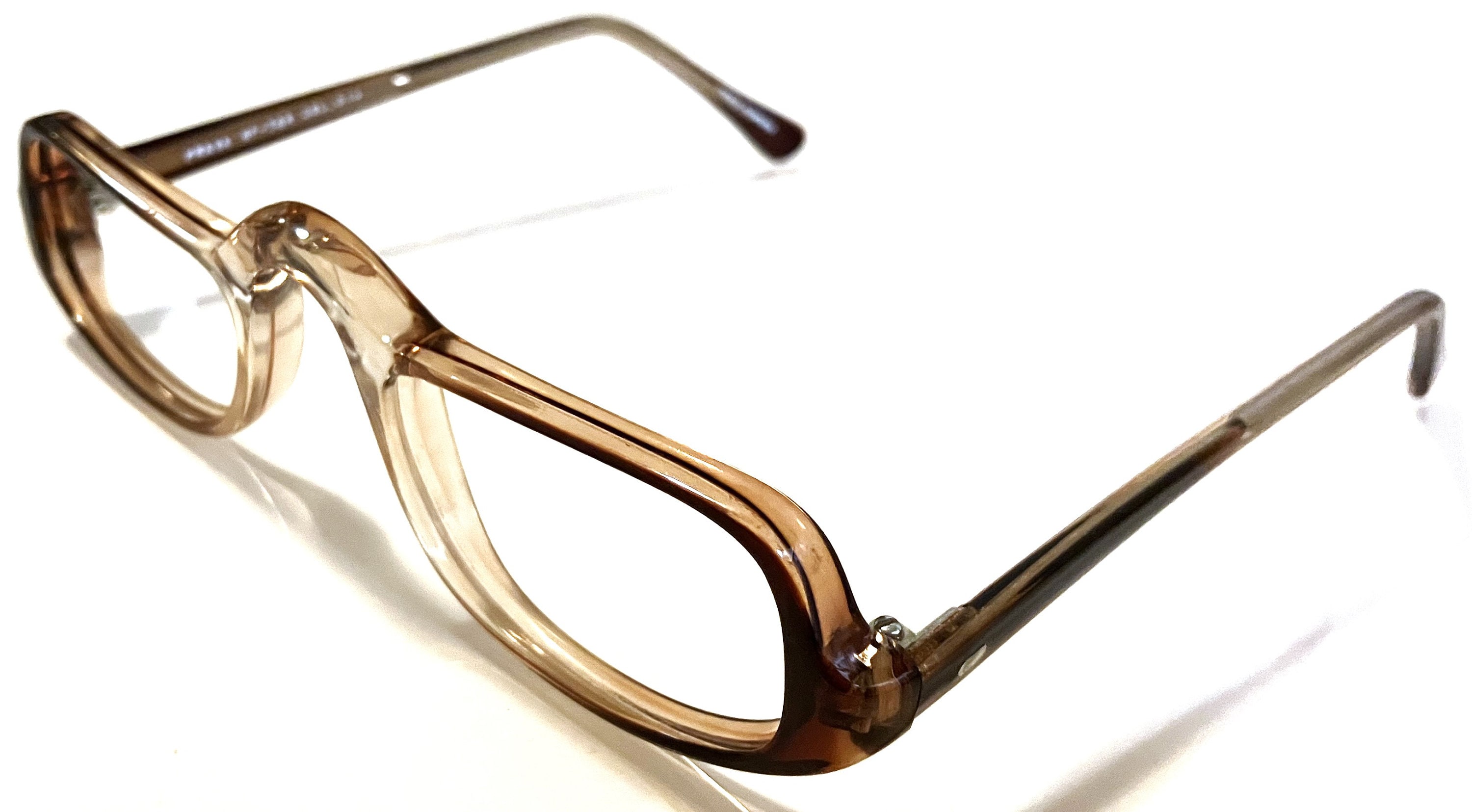 New Vintage Style Eyeglasses See-through Gradient Brown Frames With ...