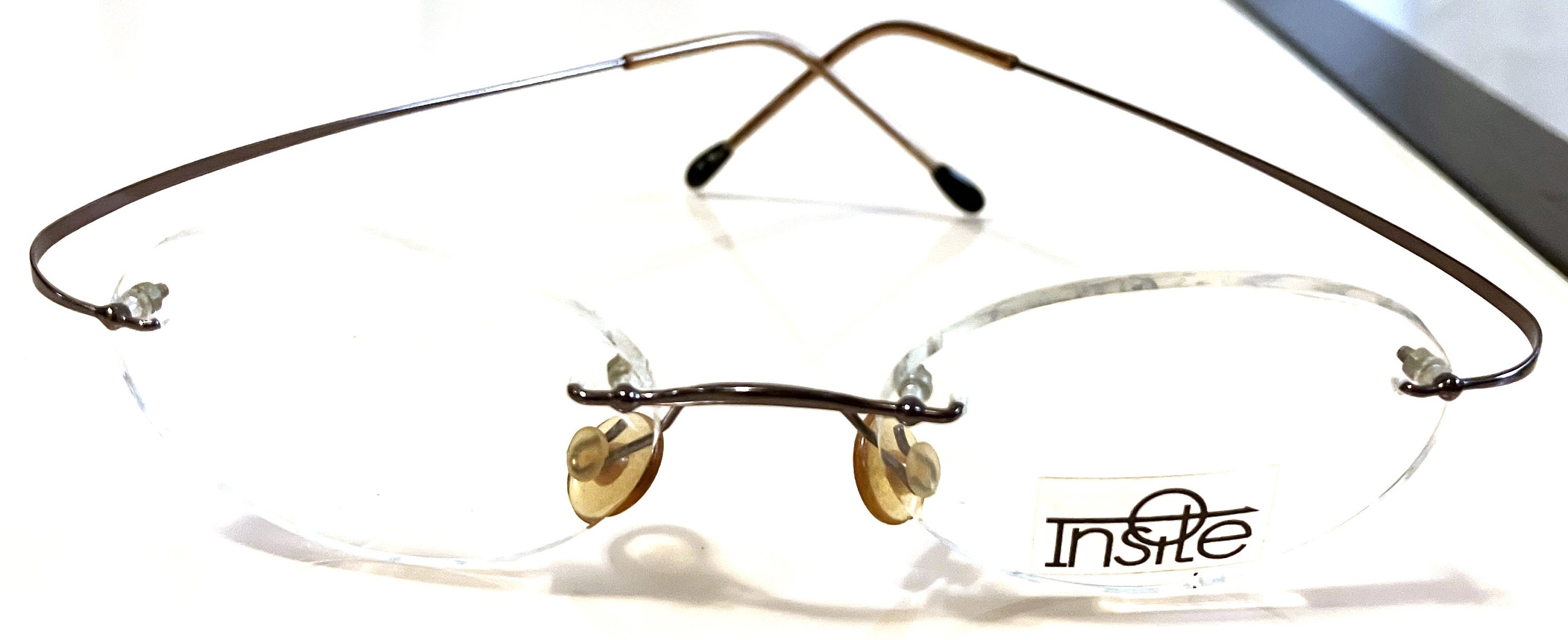 New Metallic Brown Rimless Insite Eyeglasses Ovalish Frames ...