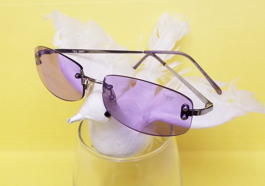New Violet Frameless MIYAGI Sunglasses Light Purple Designer Frames ...