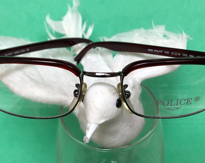 New Discontinued POLICE Eyeglasses Amber see-thru Rim Top and Temples W ...