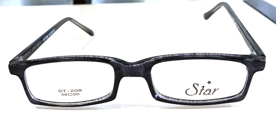 New Star Eyeglasses Black See-through Splash Rectangular - Etsy