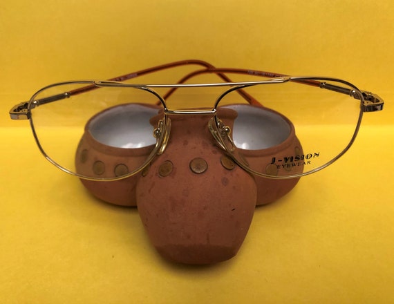 New J-Vision Aviator Eyeglasses Gold RX Frames Made J… - Gem