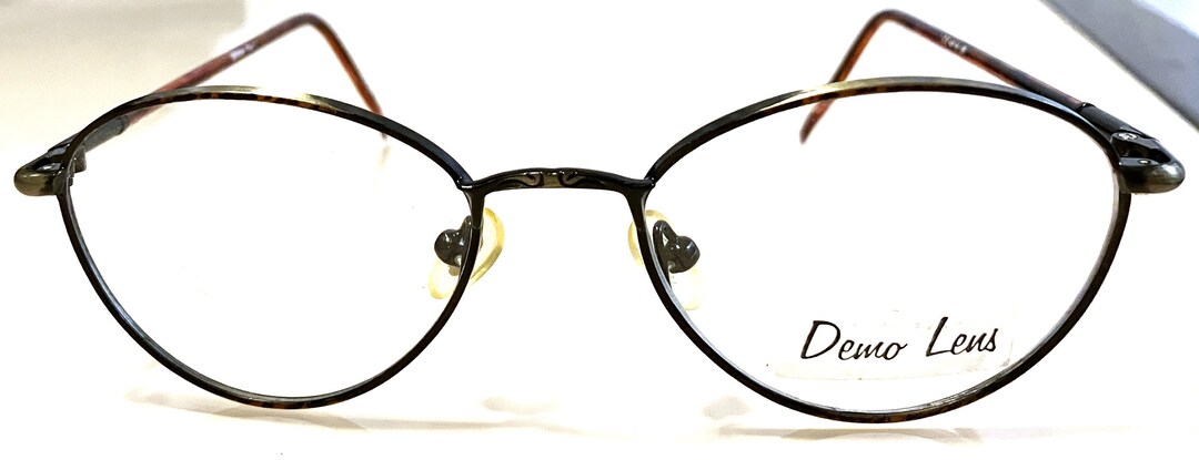 New Antique Metal Eyeglasses Diamond-cut Bridge and Temples With Amber ...