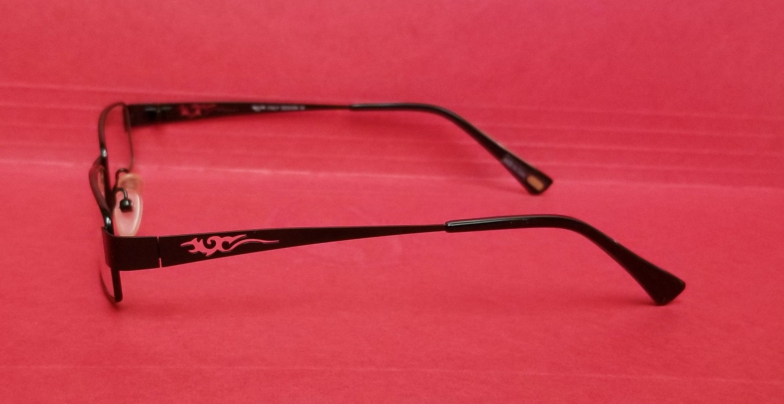New Cool RAVE Eyeglasses Matte Black Engraved Frames Rectangle Glasses ...