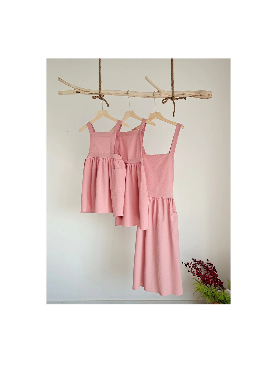 Custom Logo Matching Family Apron Cotton Linen Handmade Apron, Adult ...