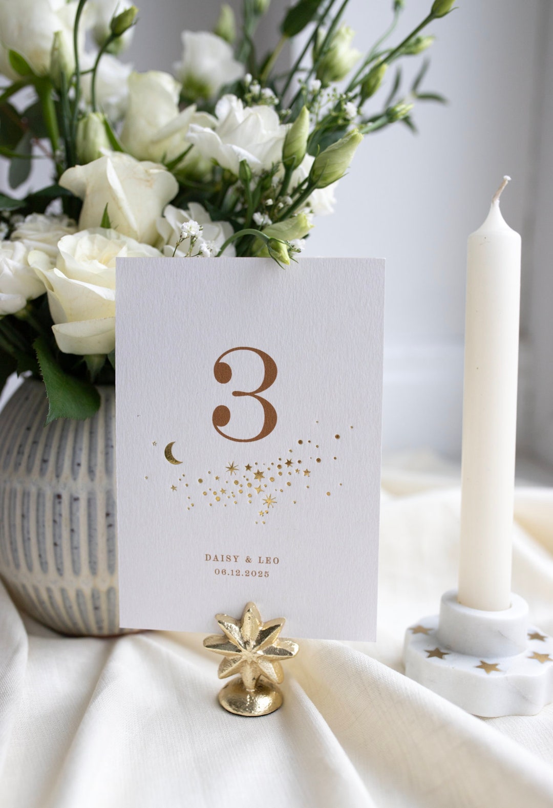 Celestial Wedding Table Numbers, Gold Foil Table Numbers, Boho Wedding ...