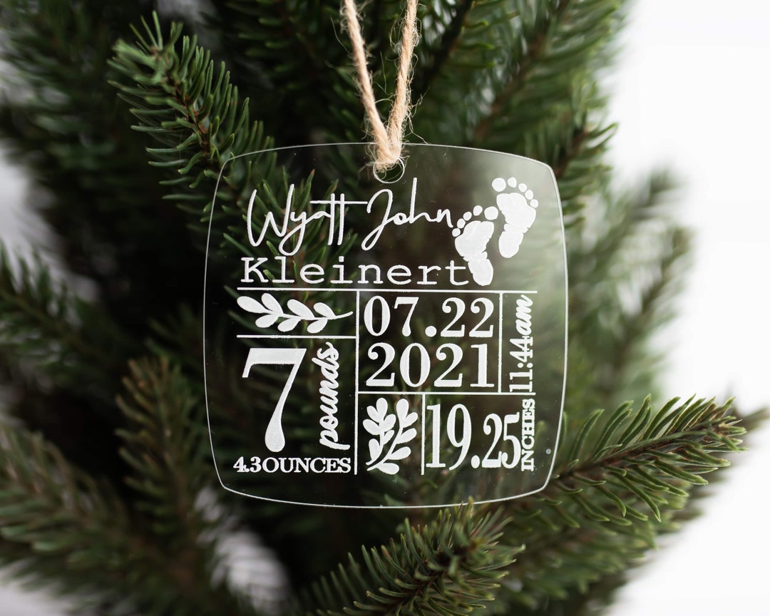 Birth Stat Ornament, Baby Stat Ornament, Birth Stats, Birth Statistic ...