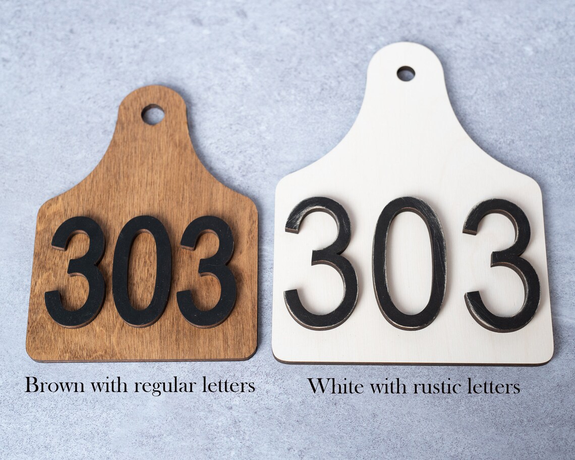 Wooden Ear Tag Sign, Custom Ear Tag, Cattle Tag, Cow Ear Tag, Ranch ...