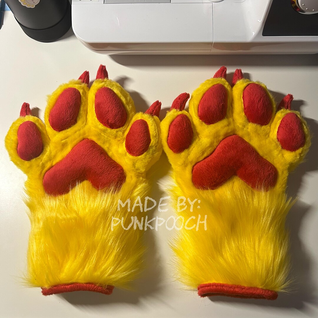 Fursuit Paws, Yellow Canine Paws, Budget Friendly, Fair Condition - Etsy