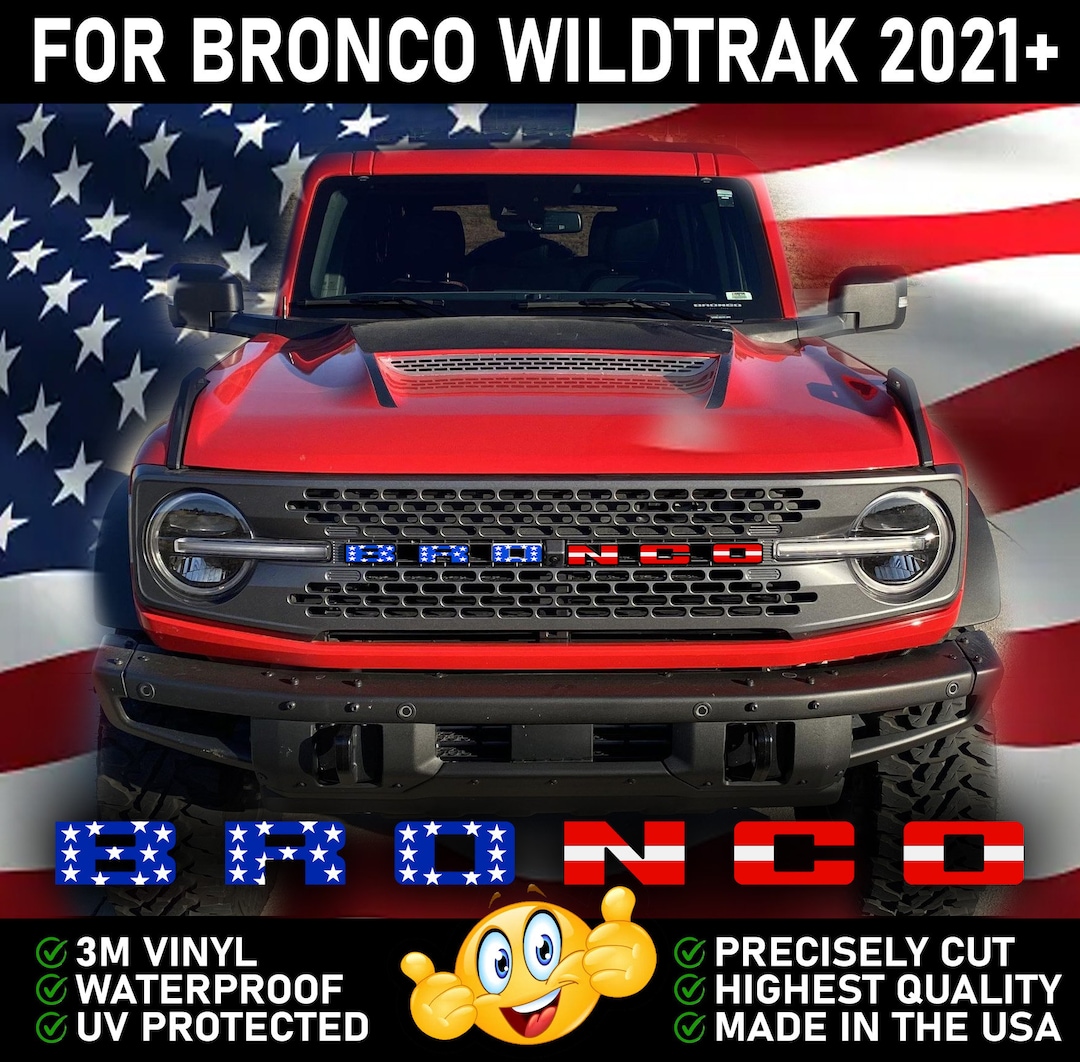 Fits 2021+ Ford Bronco USA Flag Front Grille 3M Letter Decals - Etsy