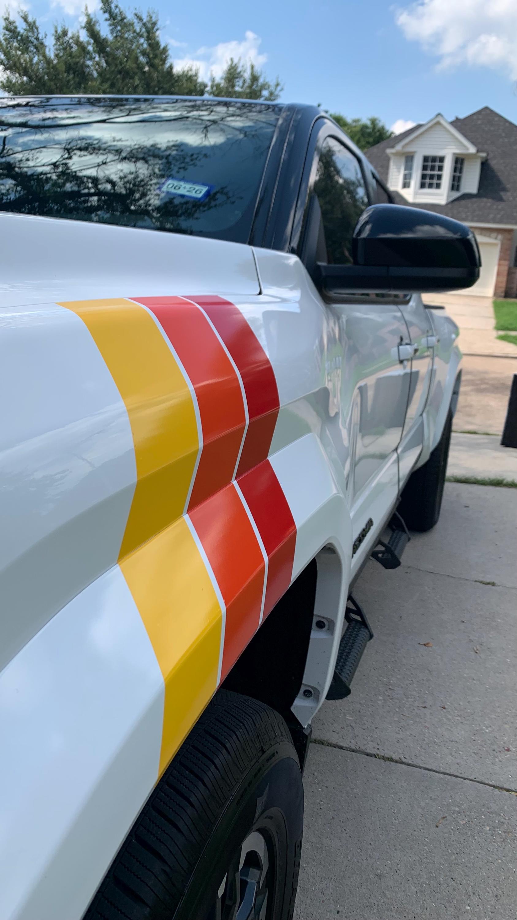 2024 Toyota Tacoma TRD Retro Fender Decals, Yellow Orange Red Stickers ...