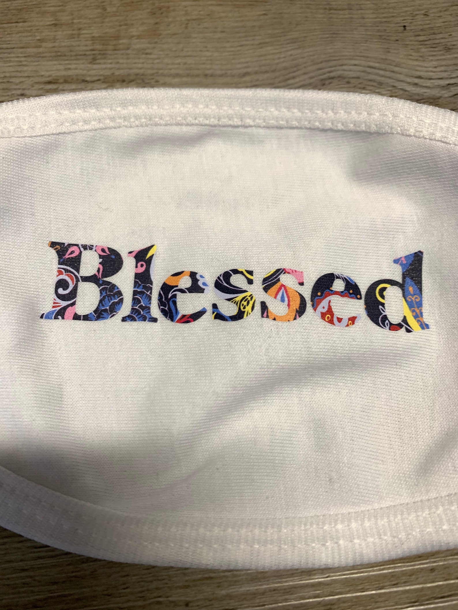 BLESSED Face Mask/bible Verse Face Mask/ Blessed/white Face Mask ...