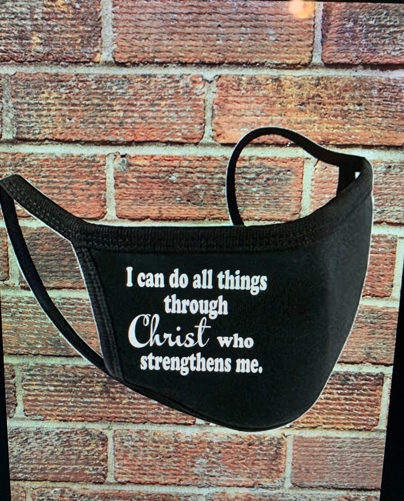 Black Face Mask/bible Verse Mask/christian Mask/cotton Face Mask ...