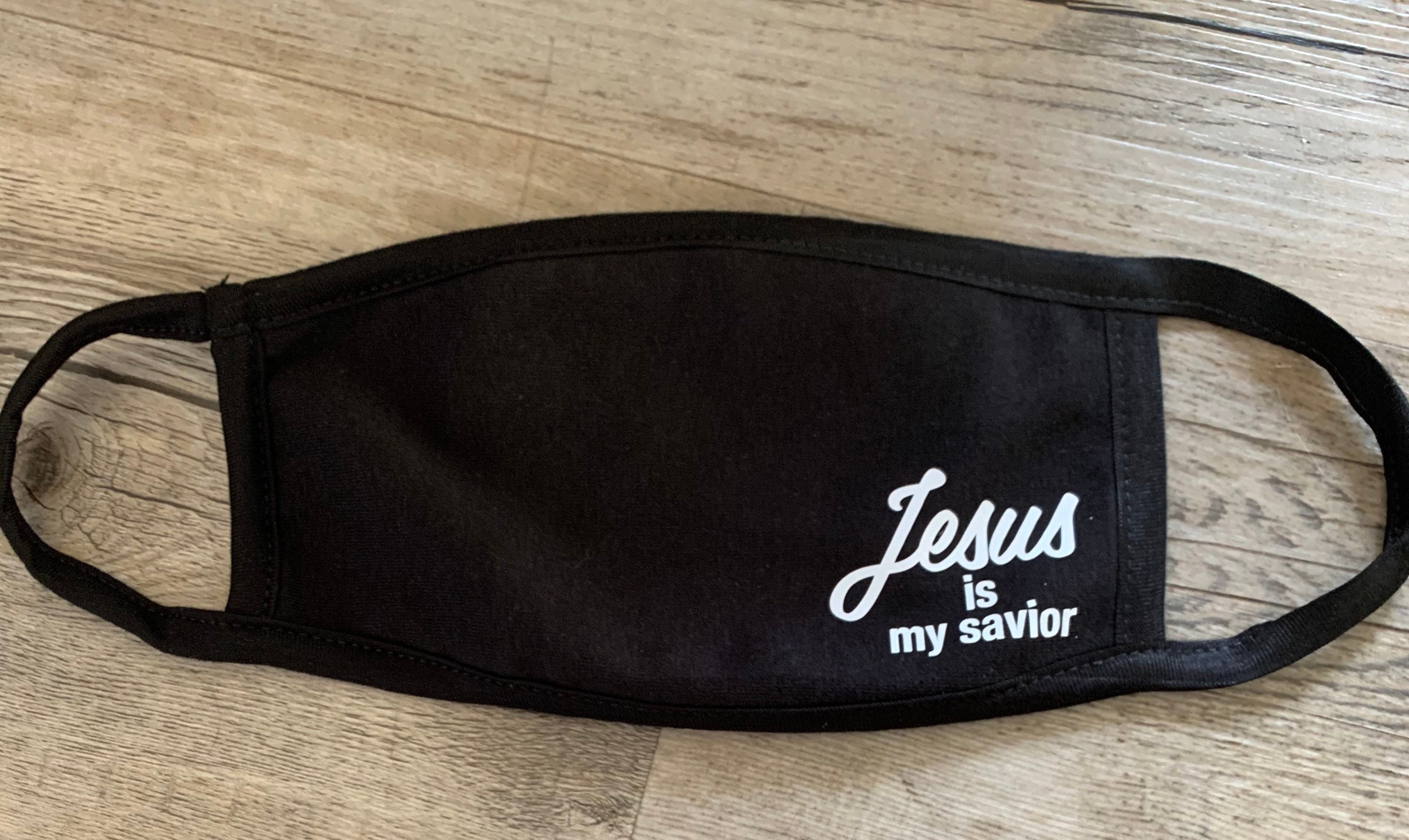 Cotton face mask /Jesus is my savior /black face mask / | Etsy
