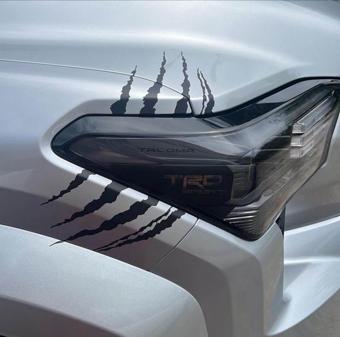 2024+ Toyota Tacoma TRD Headlight Claw Vinyl Decal, Scratch, Bear Claw ...