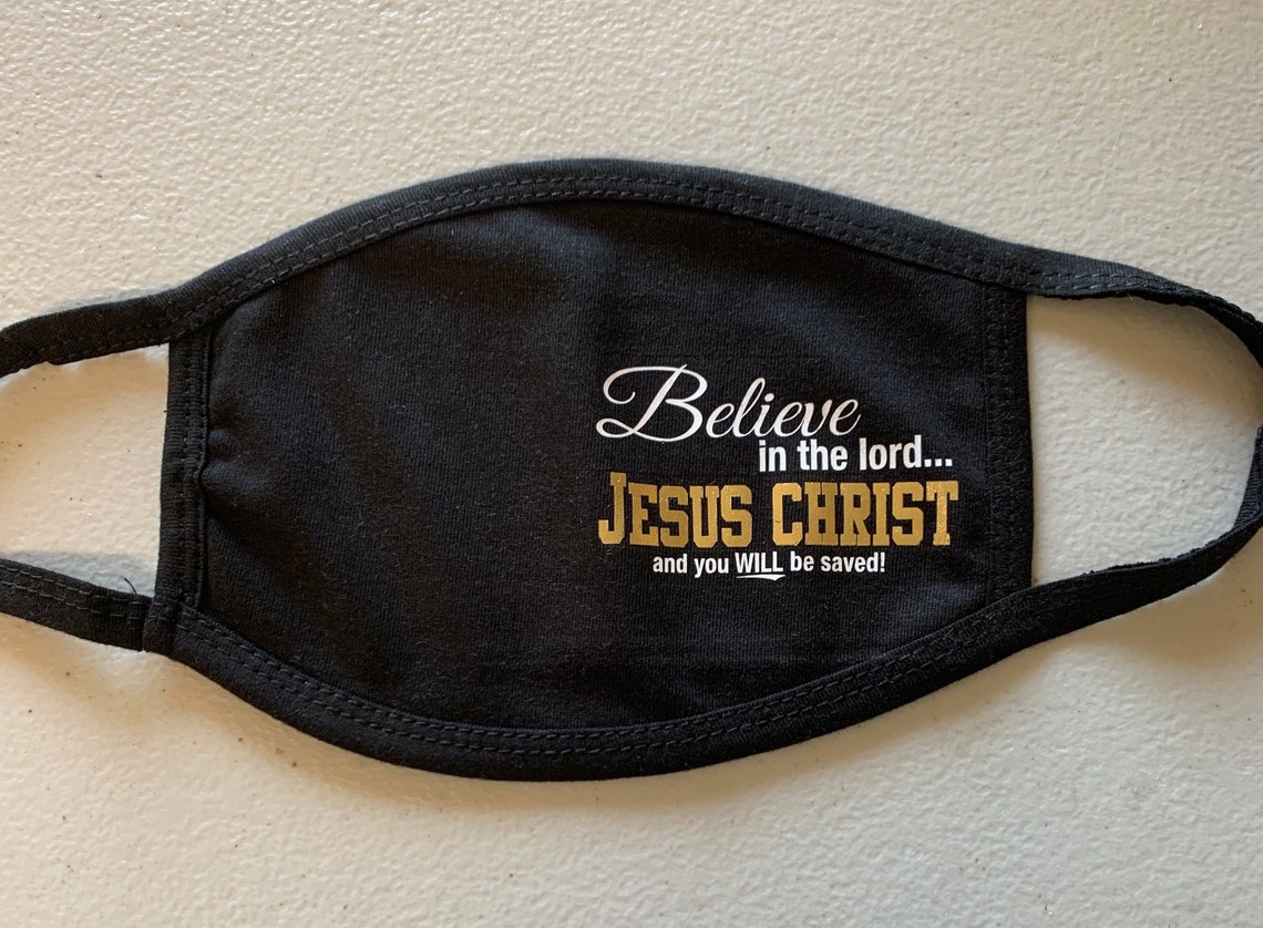 Bible Verse Face Mask/cotton Face Mask /believe in the Lord | Etsy