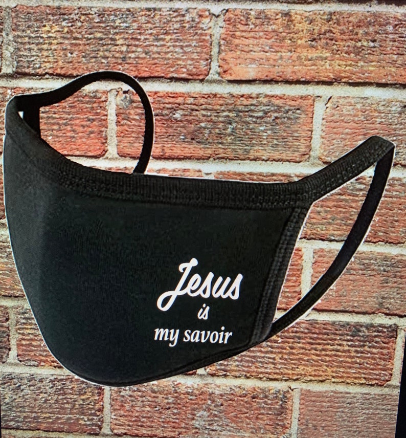 Cotton Face Mask /jesus is My Savior /black Face Mask / - Etsy Denmark