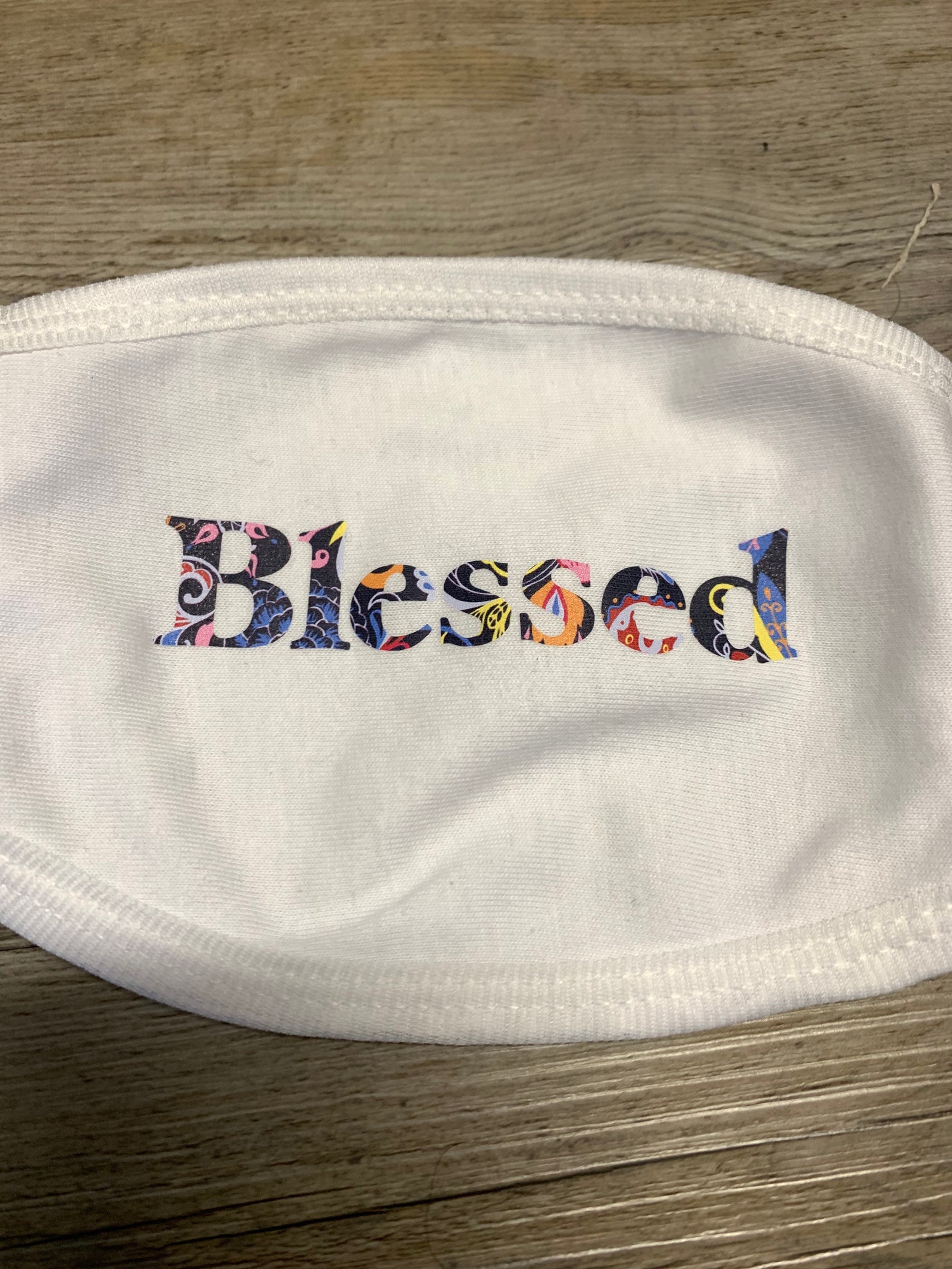 BLESSED Face Mask/bible Verse Face Mask/ Blessed/white Face Mask ...
