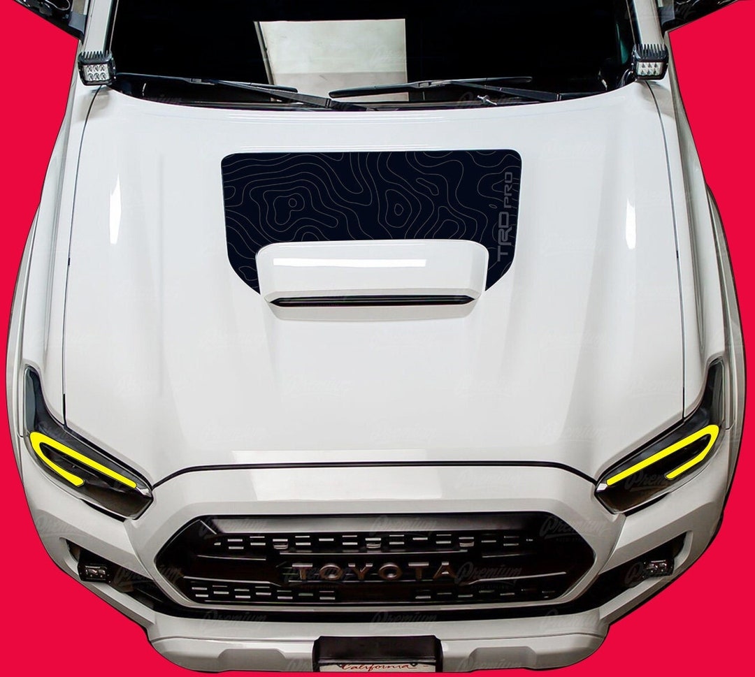 Fits TRD Toyota Tacoma Pro Hood Decal Lasts 7+ High Quality Black Matte ...