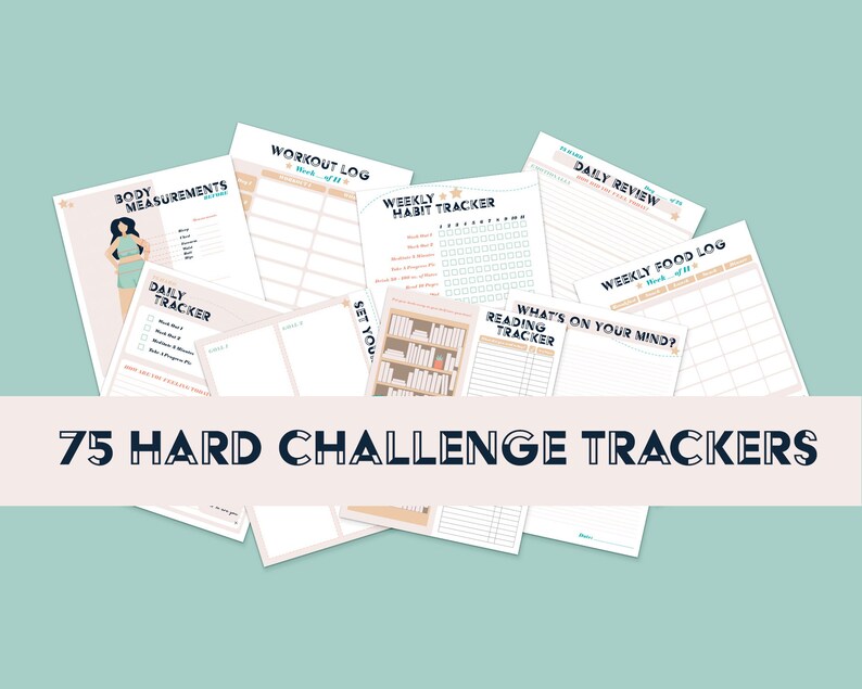75 Hard Tracker Sheets Digital Download - Etsy