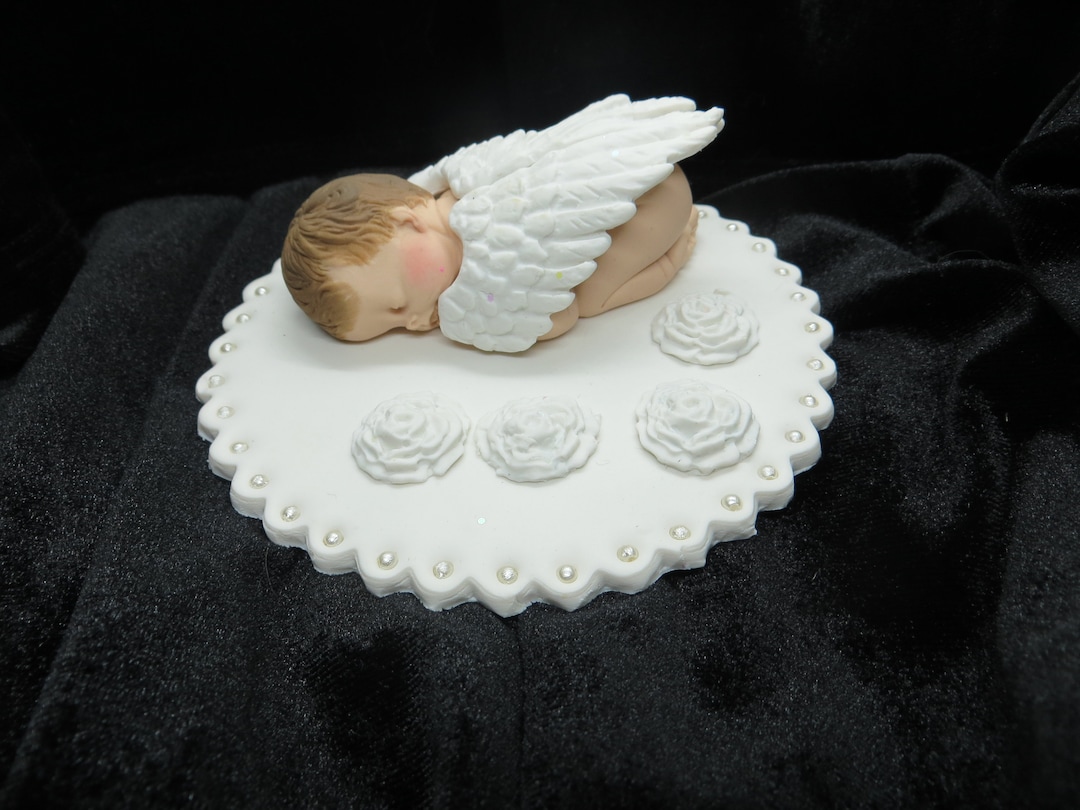 Angel Baby Figurine With Pearls / Cake Topper - Etsy