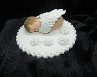 Angel Baby Shower Baby Cake Topper Fondant Angel Heavenly Neutral None ...