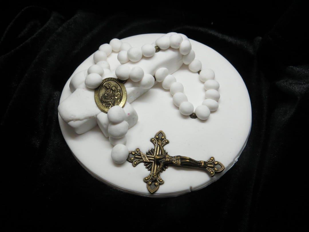 White Cross and Rosary First Communion Cake Topper - Etsy
