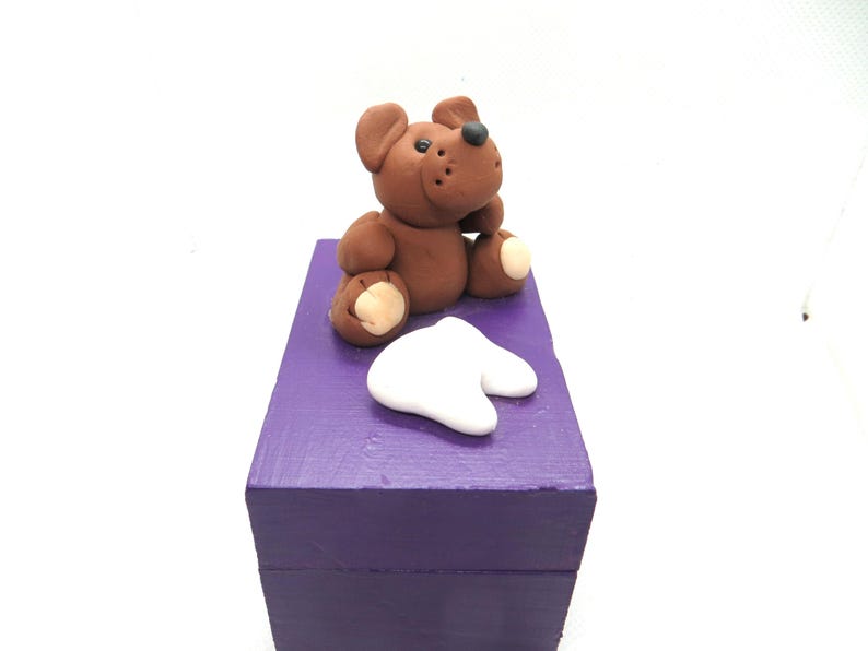 Purple Tooth Fairy Box With a Teddy Bear - Etsy