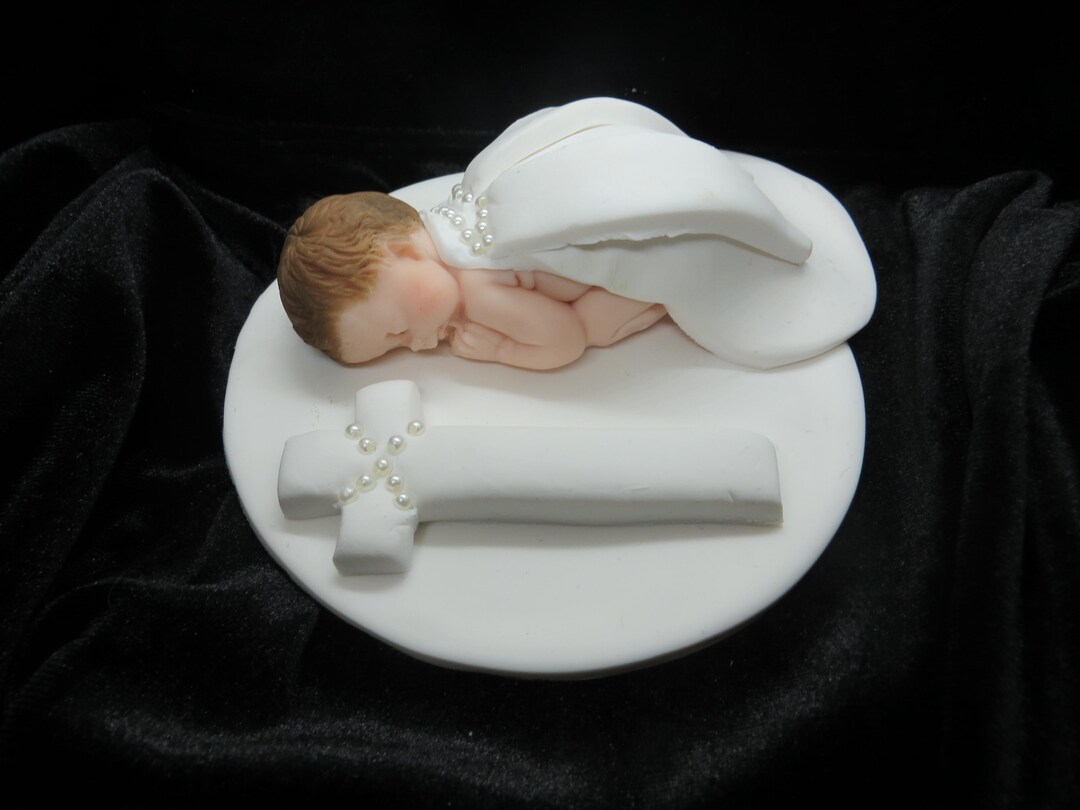 Baby Girl Figurine With a Cross / Christening Baptism Cake Topper - Etsy