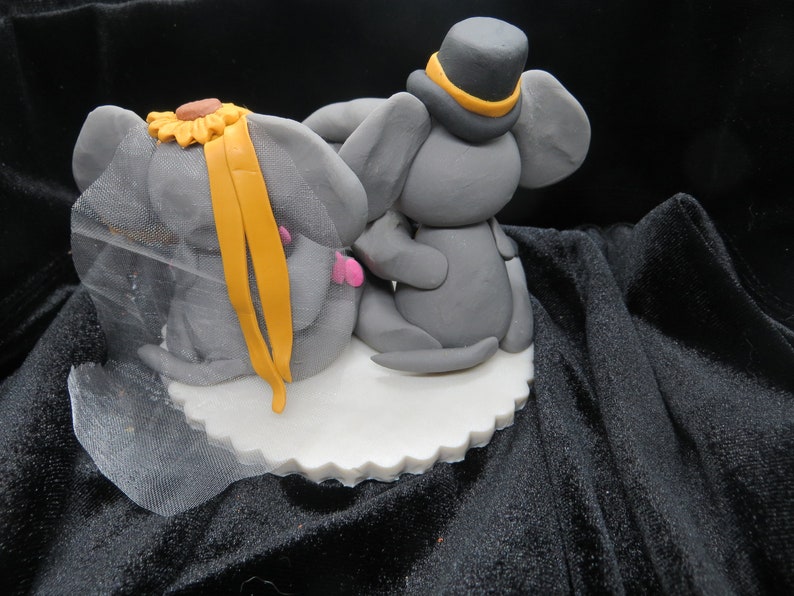 Elephant Bride & Groom / Wedding Anniversary Cake Topper - Etsy