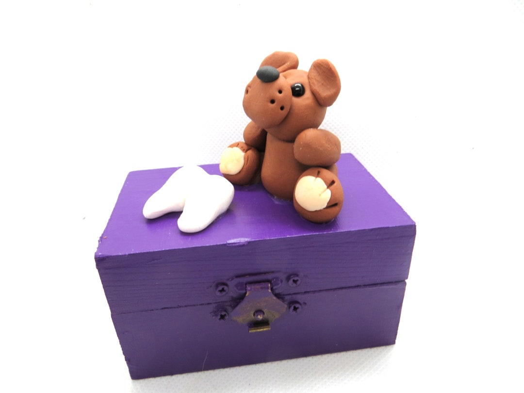 Purple Tooth Fairy Box With a Bear - Etsy