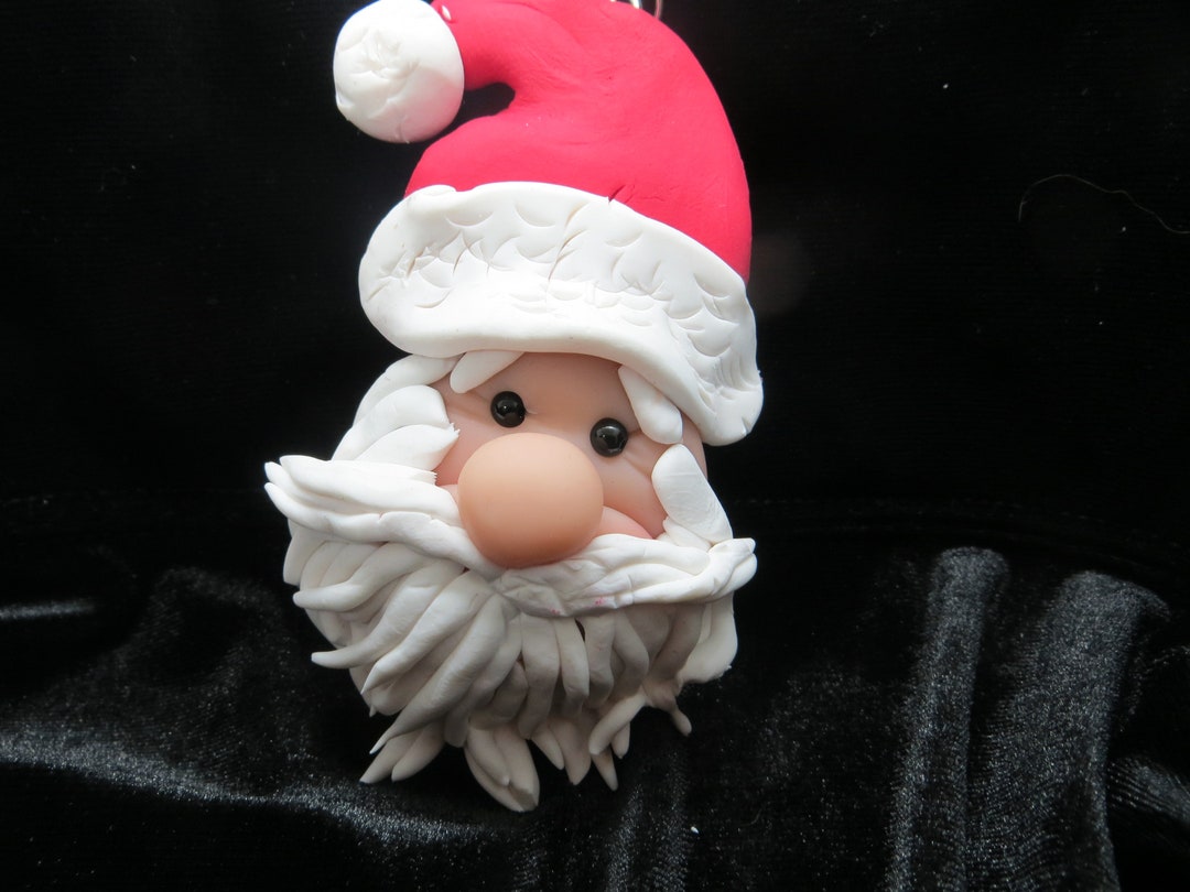 Santa Face Ornament With a String Beard - Etsy