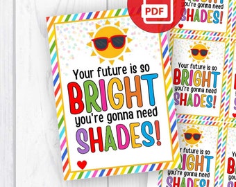 Here's to a Bright Future Gift Tag, Light Bulb Editable Graduation ...