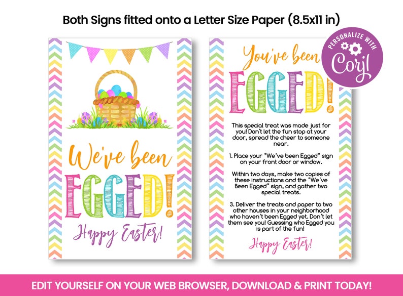 EDITABLE We've Been Egged Sign You've Been Egged - Etsy Canada