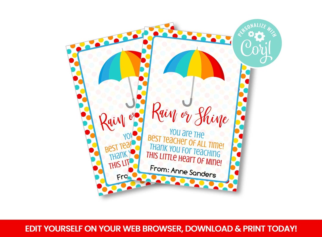 EDITABLE Teacher Appreciation Gift Tag, Boss Worker Staff Corporate ...