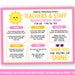 EDITABLE Sun Teacher & Staff Appreciation Flyer, Sunglasses Itinerary ...