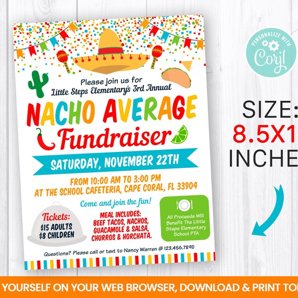 Fiesta Flyer Template - Etsy