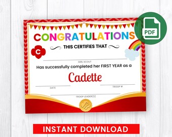 First Year of JUNIORS Completion Certificate, Junior Investiture ...