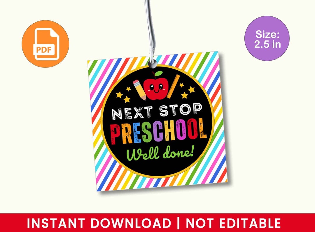 Etiquetas de regalo imprimibles del último día de preescolar, tarjetas ...