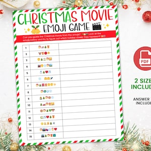 Christmas Movie Emoji Game Fun Printable Holiday Game for All Ages ...
