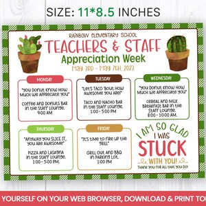 EDITABLE Watercolor Cactus Teacher & Staff Appreciation Flyer ...